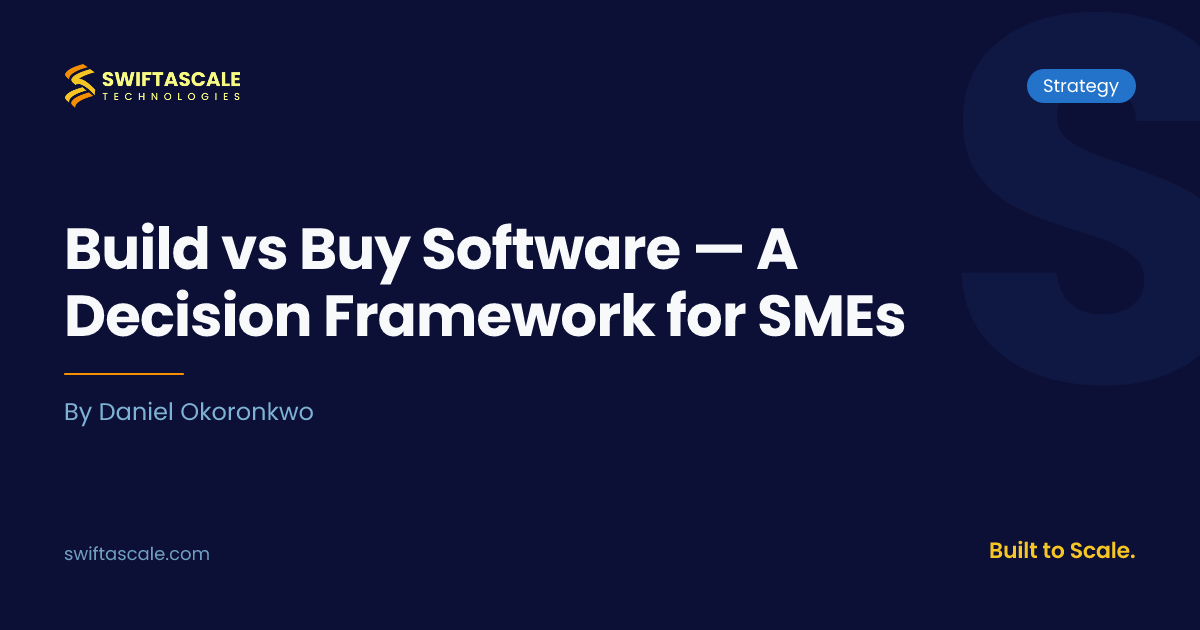 Build vs Buy Software — A Decision Framework for SMEs | Swiftascale ...